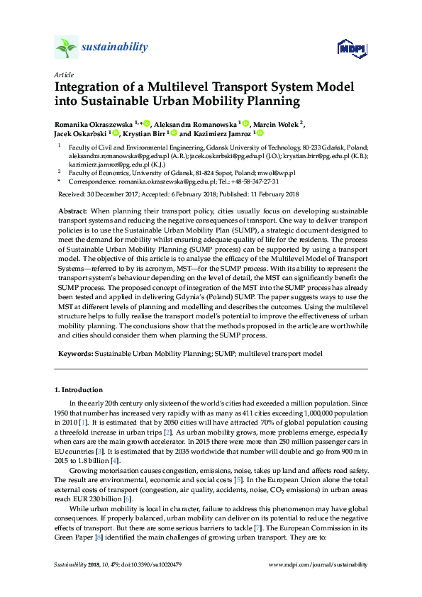(PDF) Integration of a Multilevel Transport System Model into ...