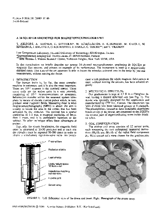(PDF) A 24-SQUID gradiometer for magnetoencephalography