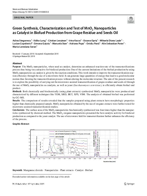 (PDF) Green Synthesis, Characterization and Test of MnO2 Nanoparticles ...