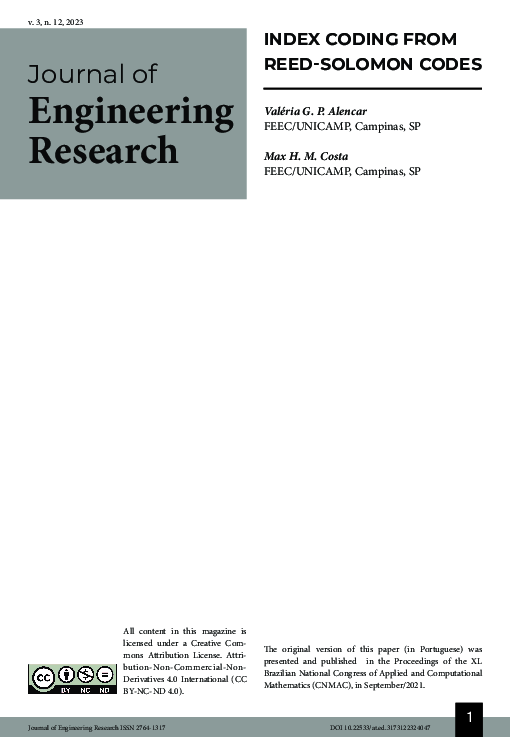 (PDF) Index Coding from Reed-Solomon Codes (Atena Editora)