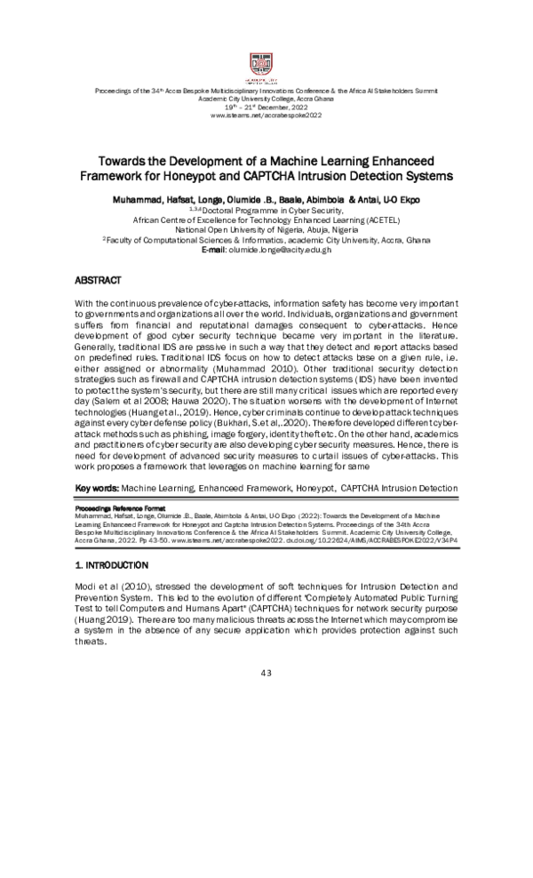 (PDF) Towards the Development of a Machine Learning Enhanceed Framework for Honeypot and CAPTCHA ...