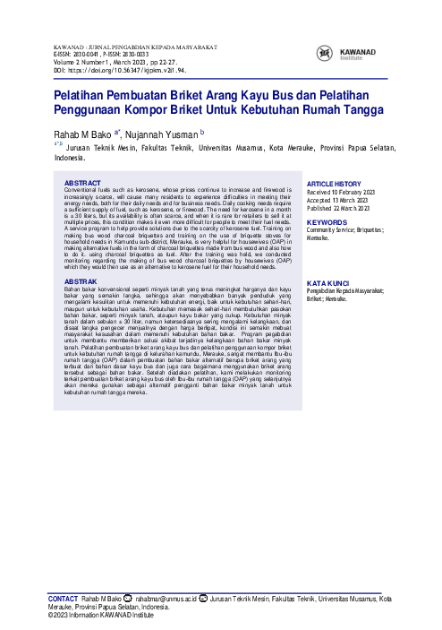 (PDF) Pelatihan Pembuatan Briket Arang Kayu Bus dan Pelatihan ... (PDF) Pelatihan Pembuatan Briket Arang Kayu Bus dan Pelatihan ...