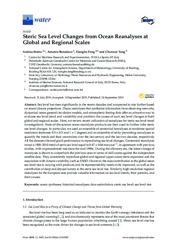 (PDF) Steric Sea Level Trends from Ocean Reanalyses