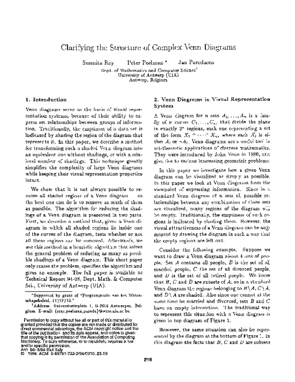 (PDF) Clarifying the structure of complex Venn diagrams
