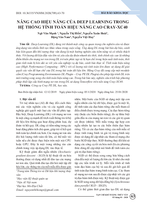 (PDF) Nâng cao hiệu năng của DEEP LEARNING trong hệ thống tính toán ...