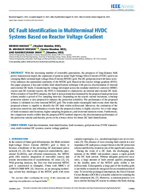 Pdf Dc Fault Identification In Multiterminal Hvdc Systems Based On
