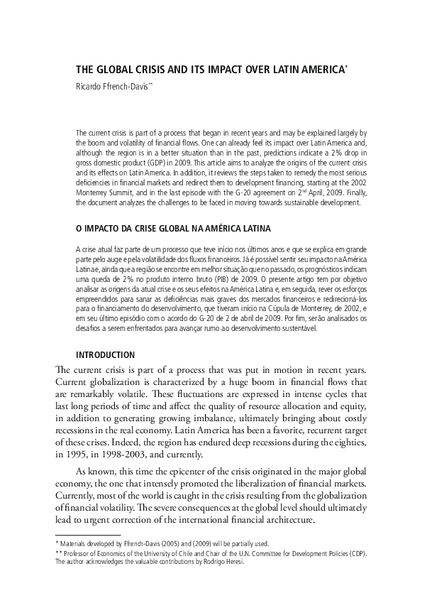 (PDF) The Global Crisis and Its Impact Over Latin America