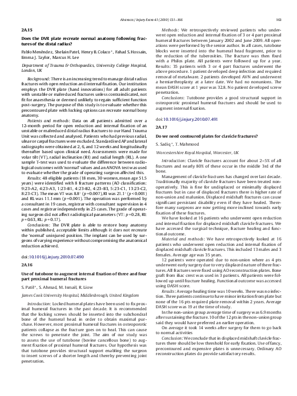 (PDF) Does the DVR plate recreate normal anatomy following fractures of ...