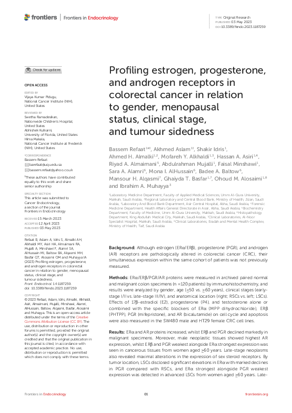 (PDF) Profiling estrogen, progesterone, and androgen receptors in ...