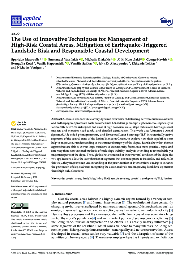 (PDF) The Use of Innovative Techniques for Management of High-Risk Coastal Areas, Mitigation of ...