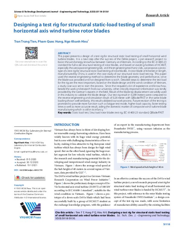 Pdf Designing A Test Rig For Structural Static Load Testing Of Small