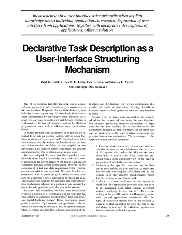 (PDF) Declarative Task Description as a User-Interface Structuring ...
