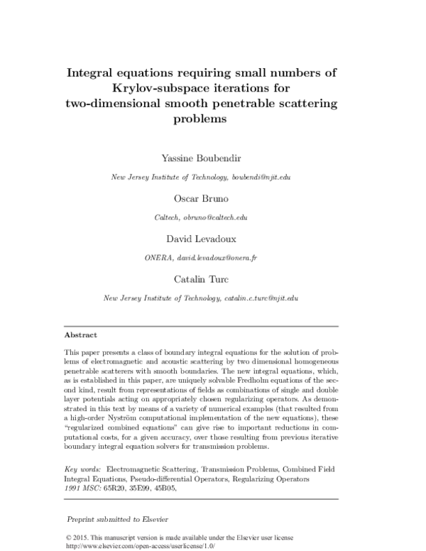 (PDF) Krylov-Subspace Solutions for Scattering Problems