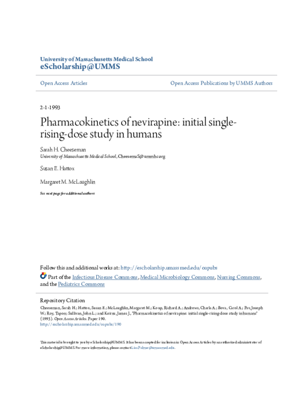 (PDF) Pharmacokinetics of nevirapine: initial single-rising-dose study ...