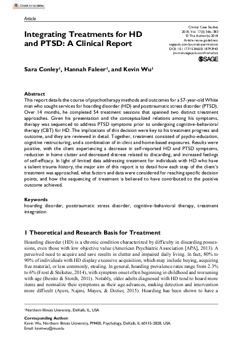 (PDF) Effective Treatment Sequencing for HD and PTSD