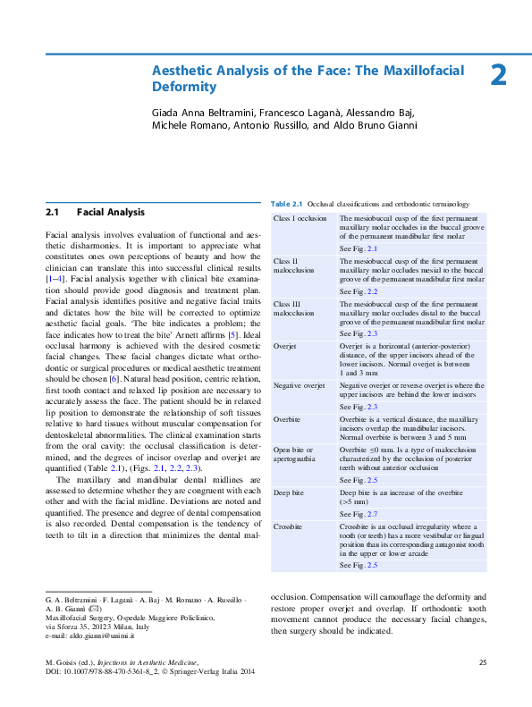 (PDF) Aesthetic Analysis of the Face: The Maxillofacial Deformity