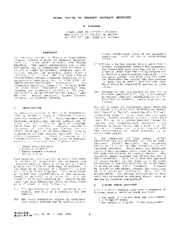 (PDF) Using Prolog to present abstract machines