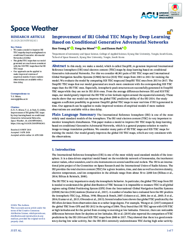 (PDF) Improvement of IRI Global TEC Maps by Deep Learning Based on ...