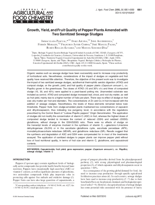 (PDF) Pepper Yield Boost from Sanitized Sewage Sludge