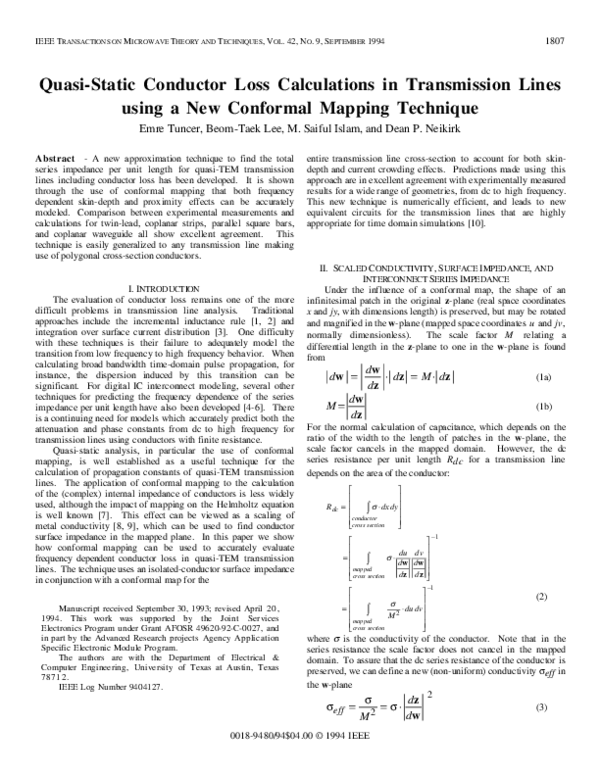 (PDF) Quasi-static conductor loss calculations in transmission lines ...