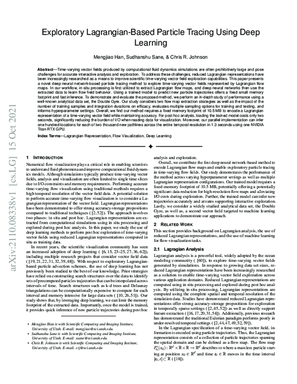 Pdf Exploratory Lagrangian Based Particle Tracing Using Deep Learning