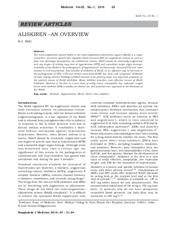 (PDF) Aliskiren –An overview