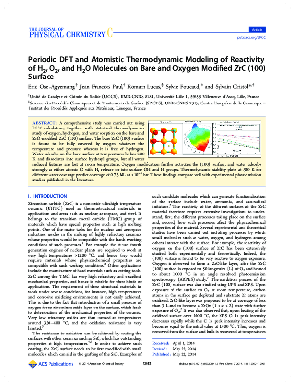 (PDF) Periodic DFT and Atomistic Thermodynamic Modeling of the Surface ...