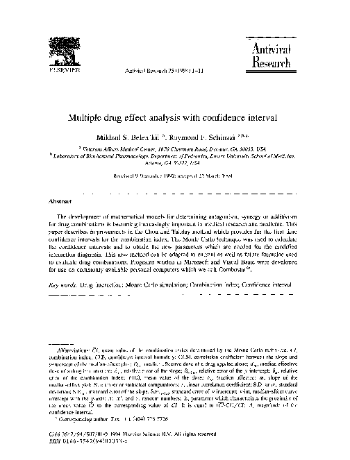 (PDF) Multiple drug effect analysis with confidence interval