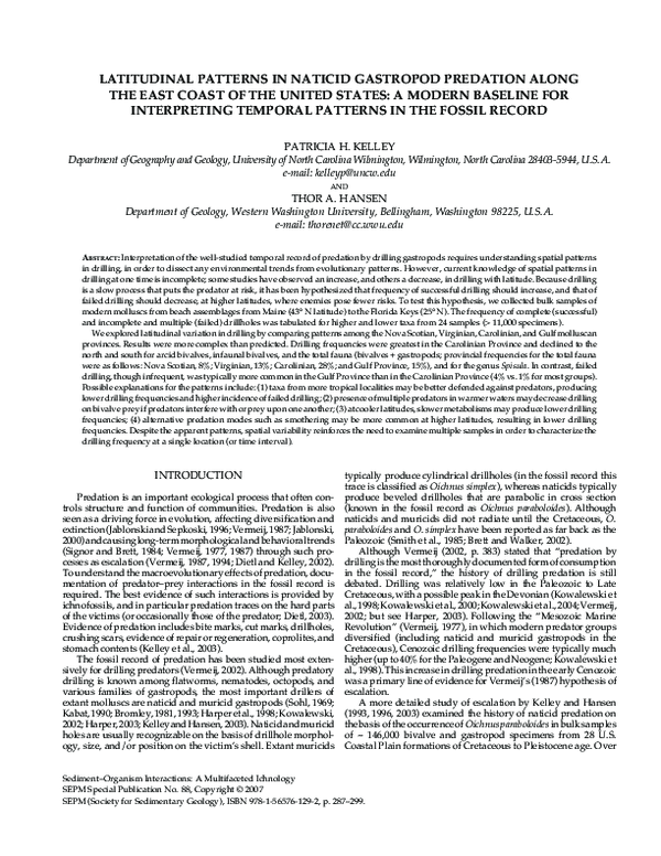 (PDF) Latitudinal Patterns in Naticid Gastropod Predation Along the East Coast of the United ...