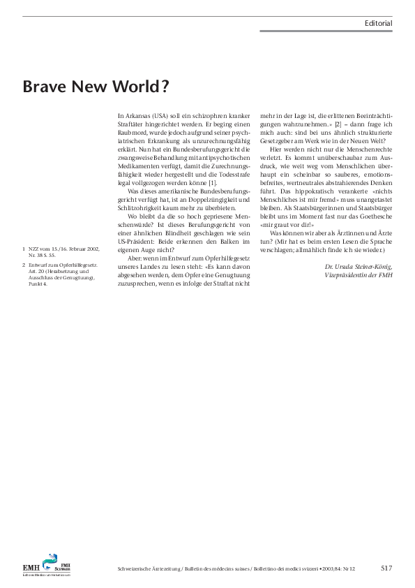 (PDF) Brave new world