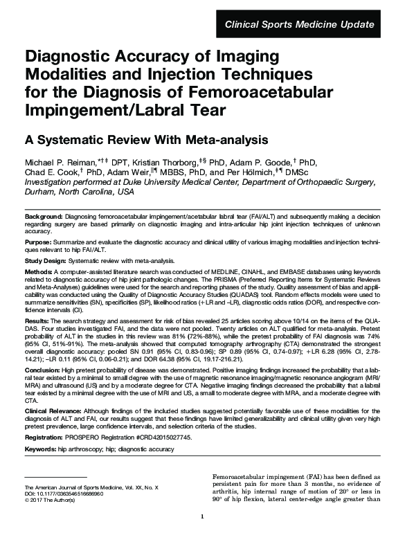 (PDF) Diagnostic Accuracy of Imaging Modalities and Injection ...
