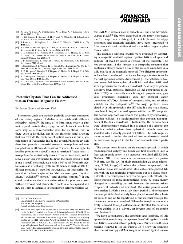 (PDF) Photonic Crystals That Can Be Addressed with an External Magnetic Field