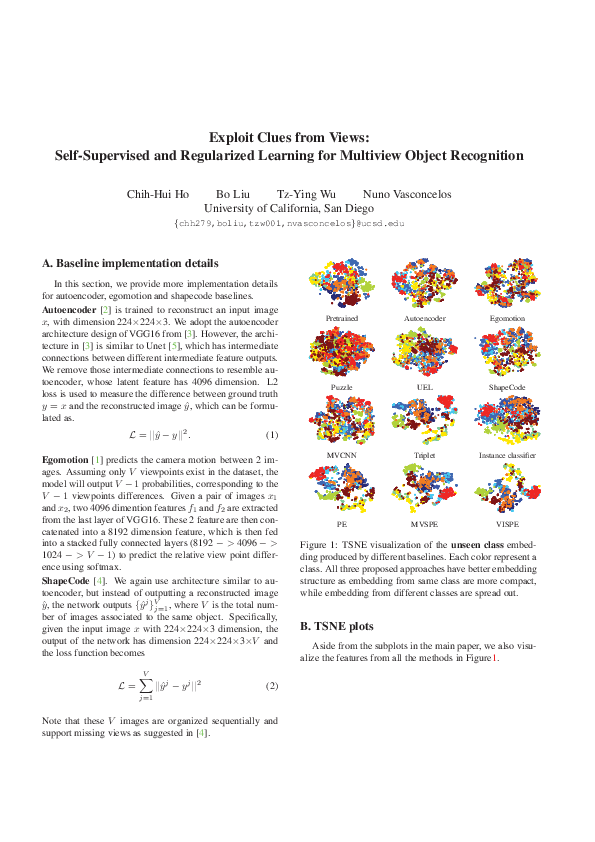 Pdf Exploit Clues From Views Self Supervised And Regularized Learning For Multiview Object