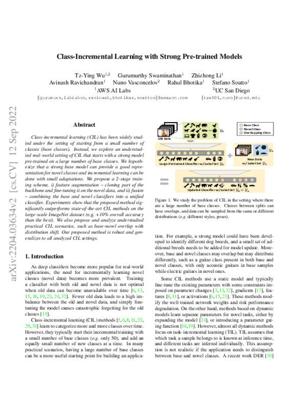 (PDF) Class-Incremental Learning with Strong Pre-trained Models | Gina Wu - Academia.edu