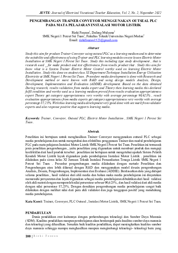 (PDF) Pengembangan Trainer Conveyor Menggunakan Outseal PLC Pada Mata ...