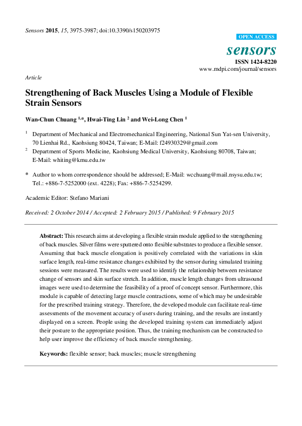 (PDF) Strengthening of Back Muscles Using a Module of Flexible Strain ...