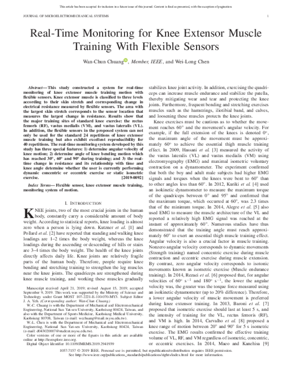 (PDF) Real-Time Monitoring for Knee Extensor Muscle Training With ...