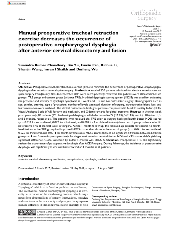 (PDF) Manual preoperative tracheal retraction exercise decreases the ...
