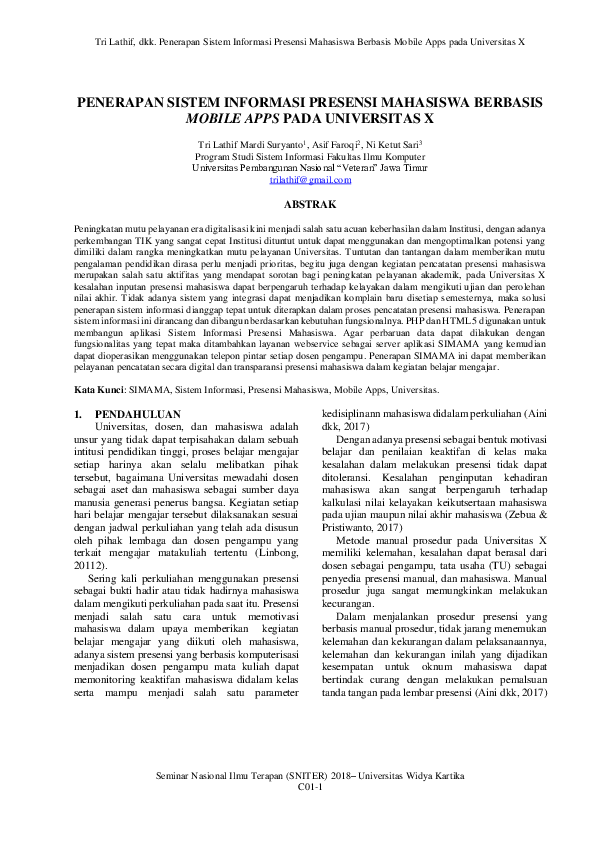 (PDF) Penerapan Sistem Informasi Presensi Mahasiswa Berbasis Mobile ...