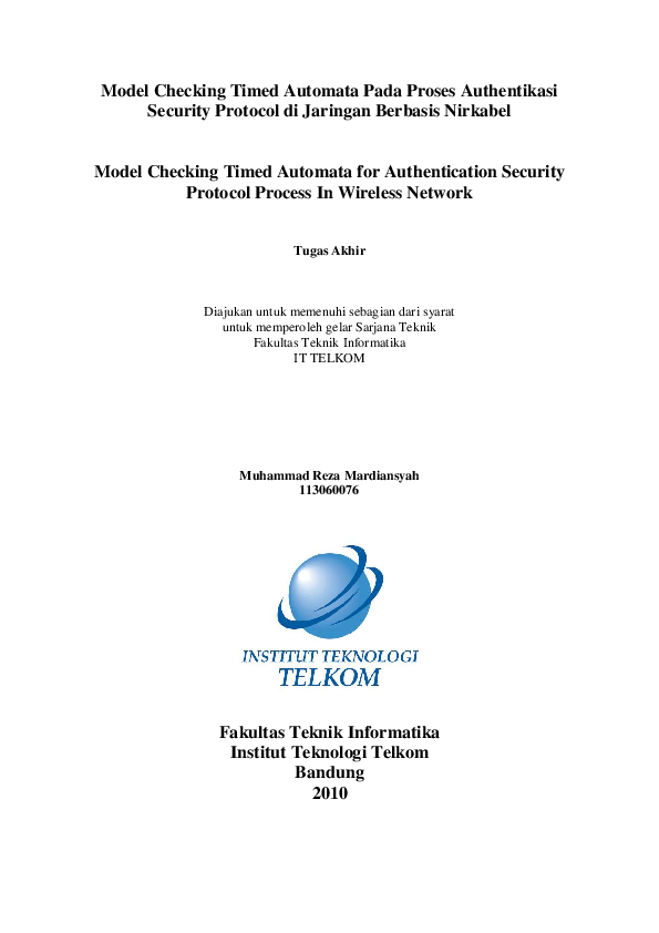 Pdf Model Checking Timed Automata Pada Proses Authentikasi Security