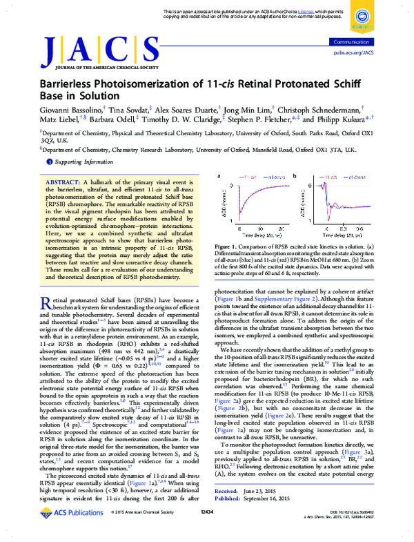 (PDF) Barrierless Photoisomerization of 11-cis Retinal Protonated ...