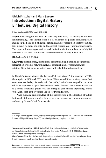 (PDF) Introduction: Digital History | Mark Spoerer - Academia.edu