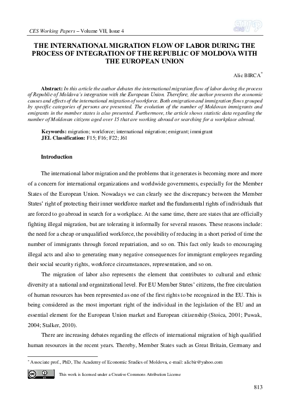 (PDF) The International Migration Flow of Labor During the Process of ...