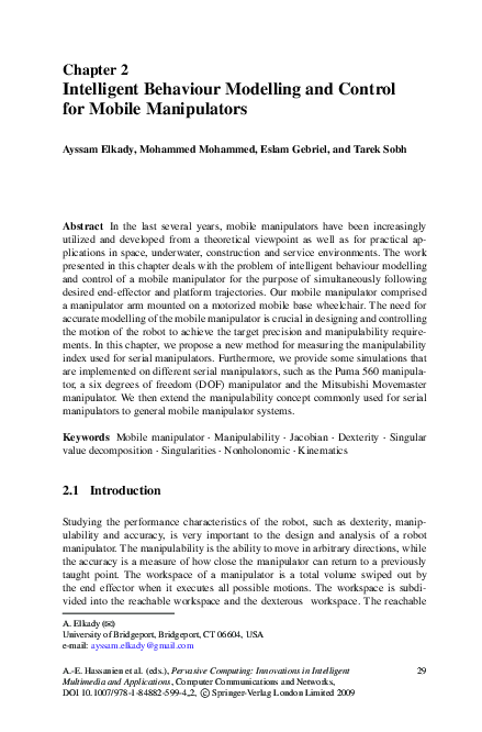 (PDF) Intelligent Behaviour Modelling and Control for Mobile Manipulators | mohamed mohamed ...