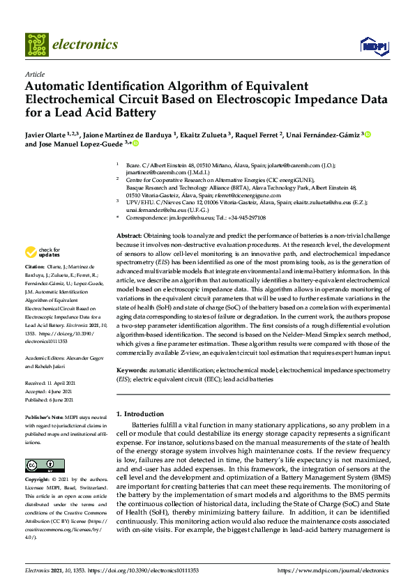 (PDF) Automatic Identification Algorithm of Equivalent Electrochemical ...