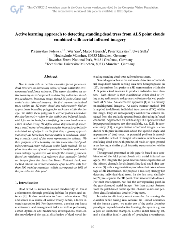 (PDF) Active learning approach to detecting standing dead trees from ALS point clouds combined ...