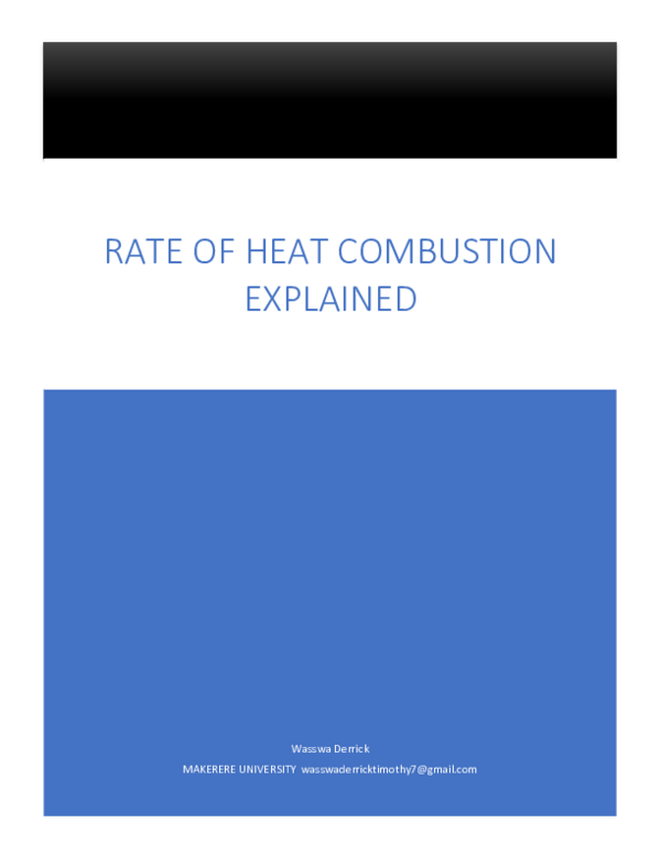 (PDF) THE RATE OF HEAT COMBUSTION EXPLAINED
