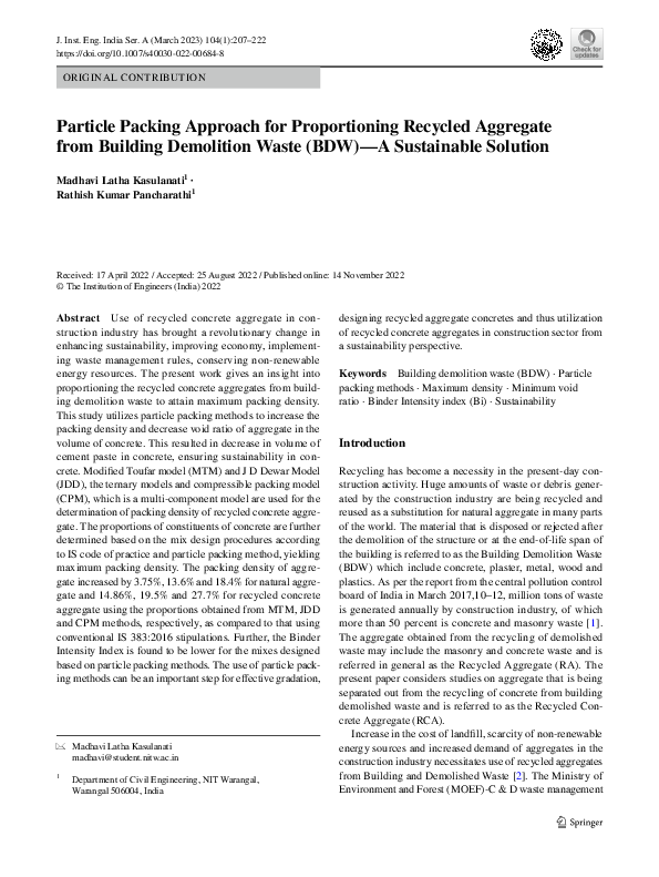 (PDF) Particle Packing Approach for Proportioning Recycled Aggregate ...