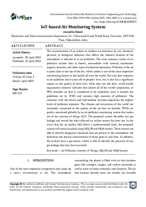 (PDF) IoT-based Air Monitoring System