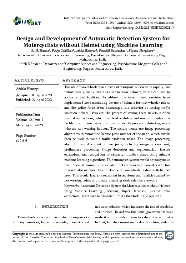 Pdf Design And Development Of Automatic Detection System For